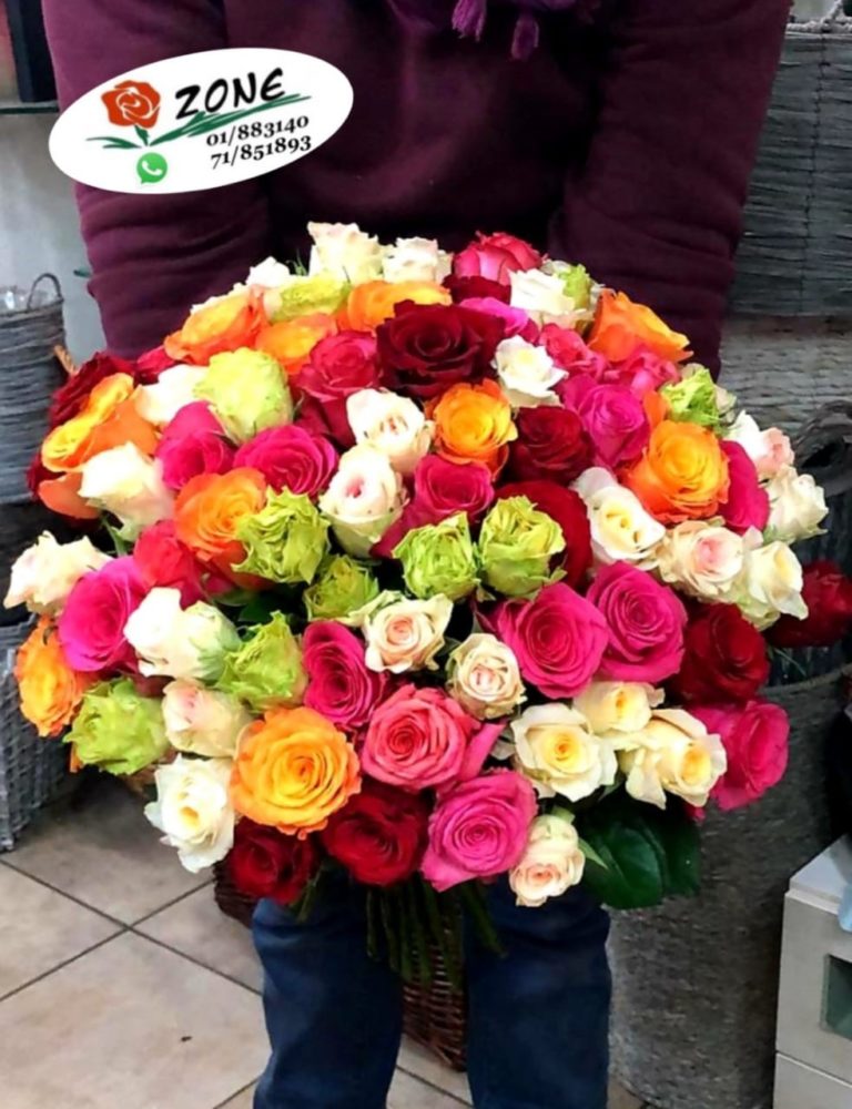 Buy multi color roses online | Send to Lebanon | Delivery same day